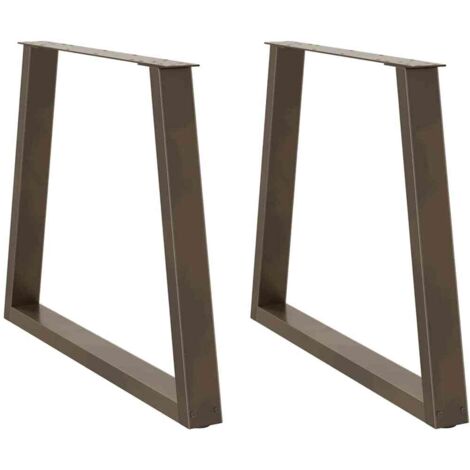 Dining Table Legs V-Shape 2 pcs Natural Steel 80x(72-73.3) cm Steel vidaXL