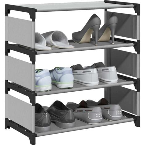 Shoe Rack 4-Tier Grey 54x28x55 cm Non-woven Fabric vidaXL