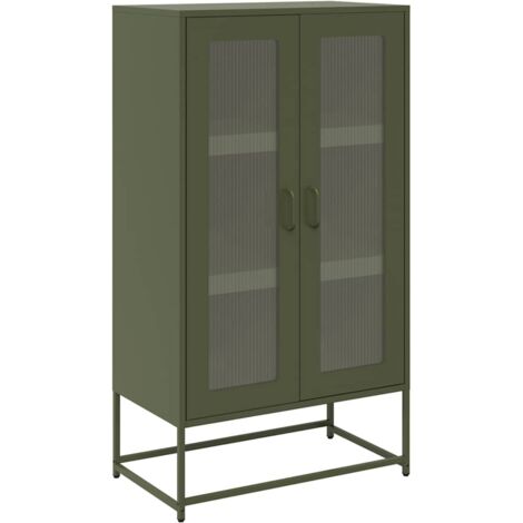 Highboard Olive Green 68x39x123 cm Steel vidaXL