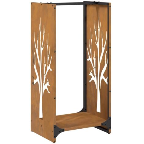 Firewood Rack 40x30x80 cm Weathering Steel vidaXL