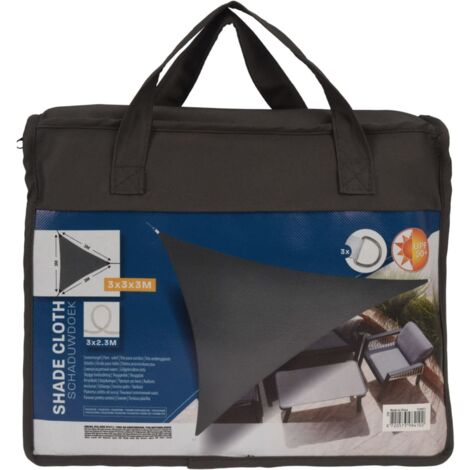 Shade Cloth 3x3x3 m Grey Triangle ProGarden