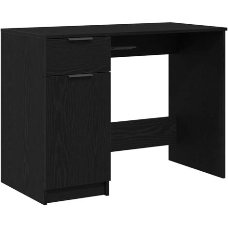 Desk with Drawer Black oak 100 x 50 x 75 cm Engineered wood vidaXL
