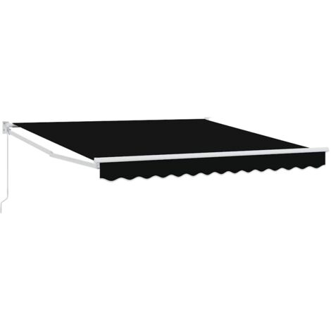 Awning Retractable Manual Black 3 x 2.5 m Polyester and metal vidaXL