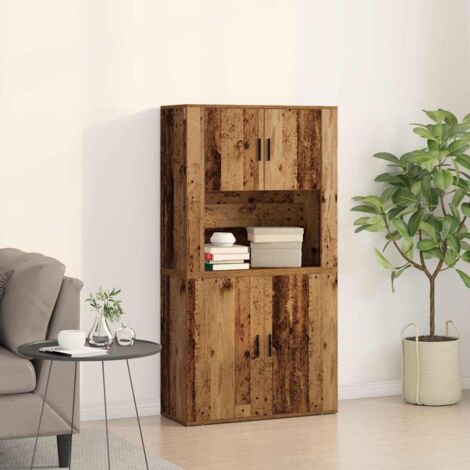 Highboard Old wood 80 x 33 x 150 cm Engineered wood vidaXL