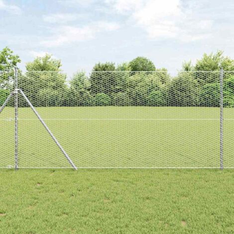 Hexagon Fence 1x50 m Galvanised Steel vidaXL