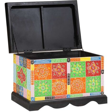 Storage Box Multicolour 60 x 40 x 40 cm Solid Mango wood vidaXL