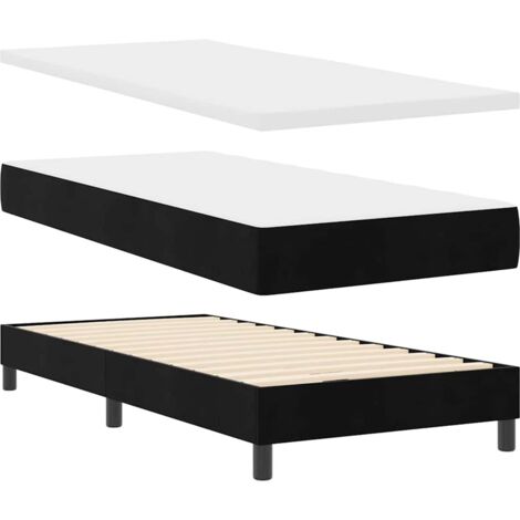 Box Spring Bed with Mattress Black 100x200 cm Velvet Black vidaXL