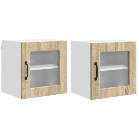Kitchen Wall Cabinet with Door 2 pcs Sonoma Oak 40 x 31 x 40 cm vidaXL