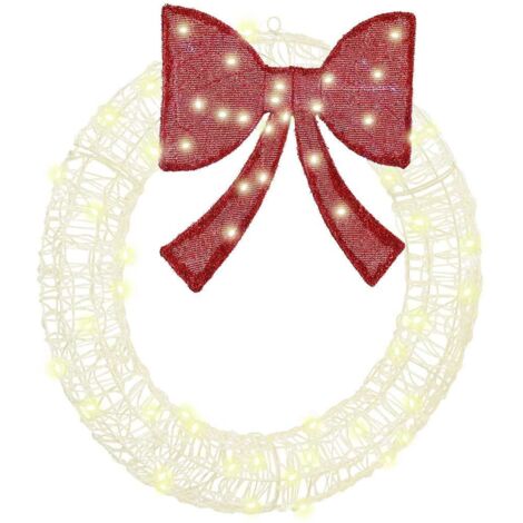 Wreath with 60 LEDs Warm white 76 x 8.5 x 76 cm Acrylic vidaXL