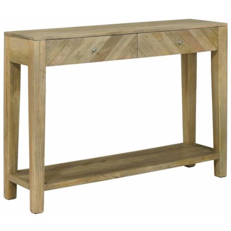 Console Table Natural Grey 110 x 30 x 80 cm Solid Mango Wood vidaXL