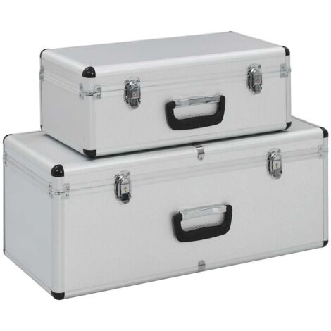 Storage Cases 2 pcs Silver Aluminium vidaXL