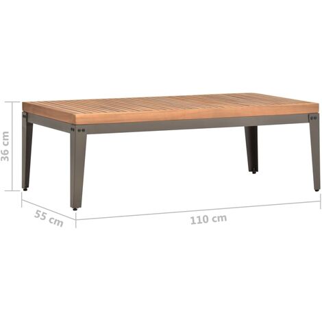 Garden Coffee Table 110x55x36 cm Solid Acacia Wood vidaXL