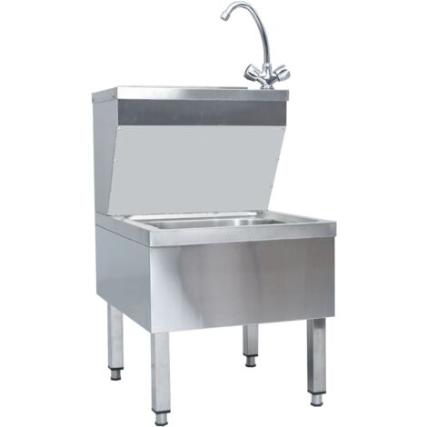 Commercial Hand Wash Sink with Faucet Freestanding Stainless Steel vidaXL