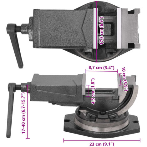 2-Axis Tilting Vice 100 mm vidaXL
