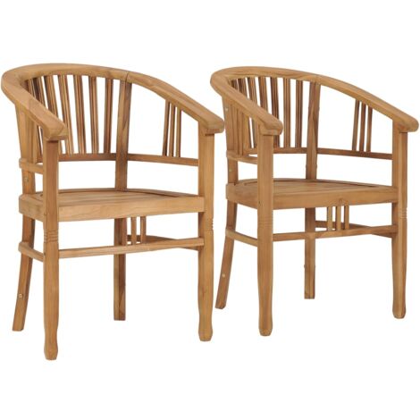 Garden Chairs 2 pcs Solid Teak Wood vidaXL