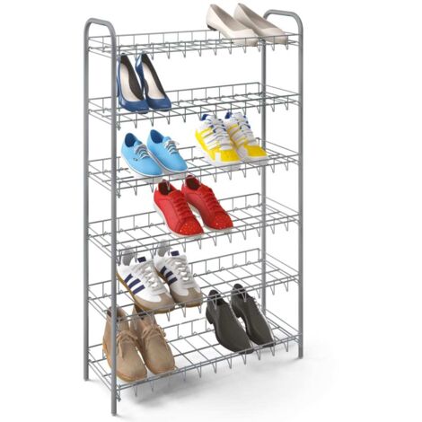 6-Tier Shoe Rack Shoe 6 Silver Grey Metaltex