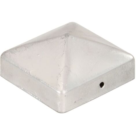 Pyramid Fence Post Caps 6 pcs Galvanised Metal 71x71 mm vidaXL
