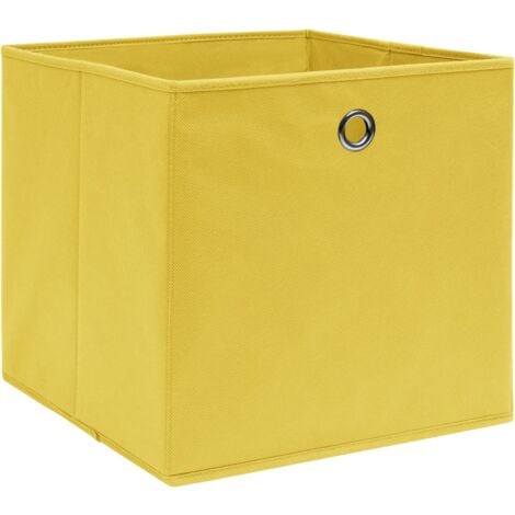 Storage Boxes 4 pcs Yellow 32x32x32 cm Fabric vidaXL