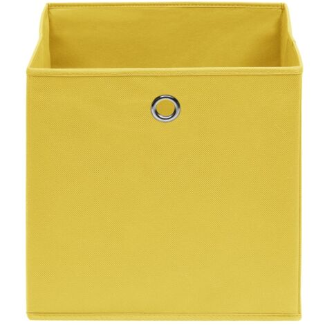 Storage Boxes 4 pcs Yellow 32x32x32 cm Fabric vidaXL