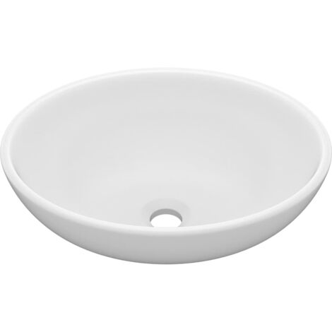 Luxury Basin Oval-shaped Matt White 40x33 cm Ceramic vidaXL
