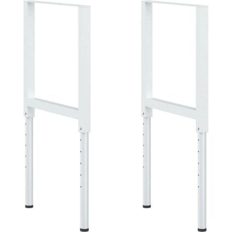 Adjustable Work Bench Frames 2 pcs Metal 55x(69-95.5) cm Grey vidaXL