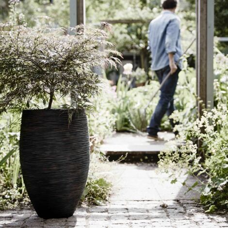 Vase Nature Rib Elegant Deluxe 45x72 cm Black Capi