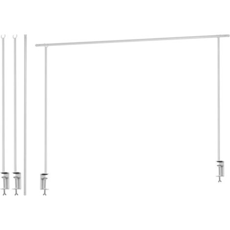 Decoration Table Rod With Table Clamp Metal White ProGarden