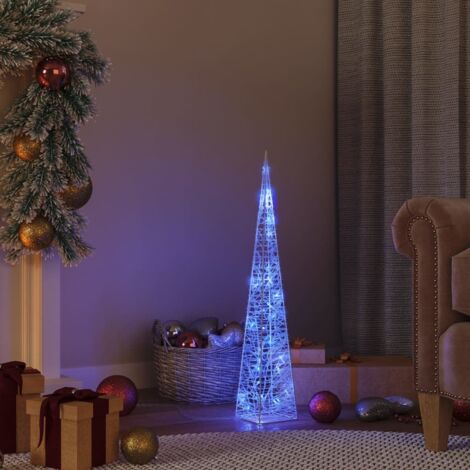 Acrylic Decorative LED Light Cone Blue 60 cm vidaXL