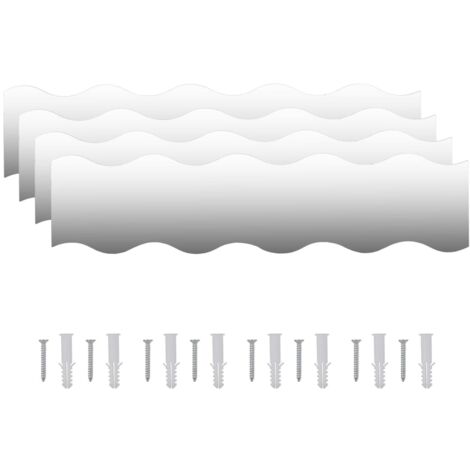Wall Mirrors 4 pcs 100x23 cm Wave Glass vidaXL