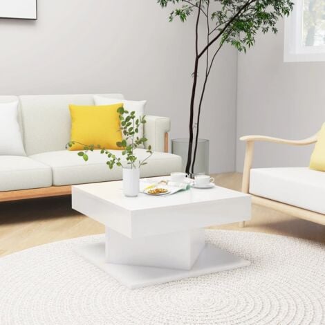 Coffee Table High Gloss White 57x57x30 cm Engineered Wood vidaXL