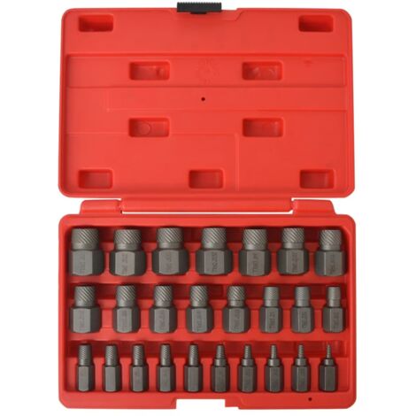 25 Piece Multi-Spline Screw Extractor Set Steel vidaXL