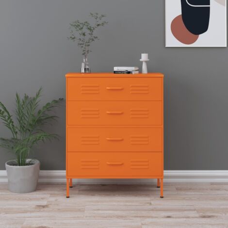 Chest of Drawers Orange 80x35x101.5 cm Steel vidaXL