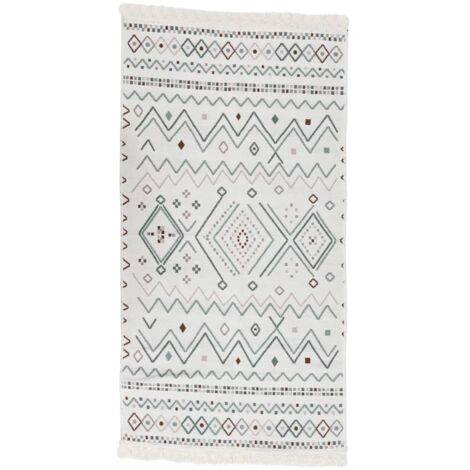 Rug Beige and Blue 120x180 cm Cotton vidaXL
