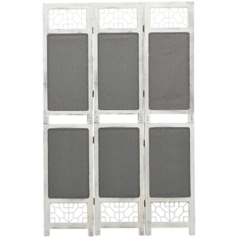 3-Panel Room Divider Grey 105x165 cm Fabric vidaXL