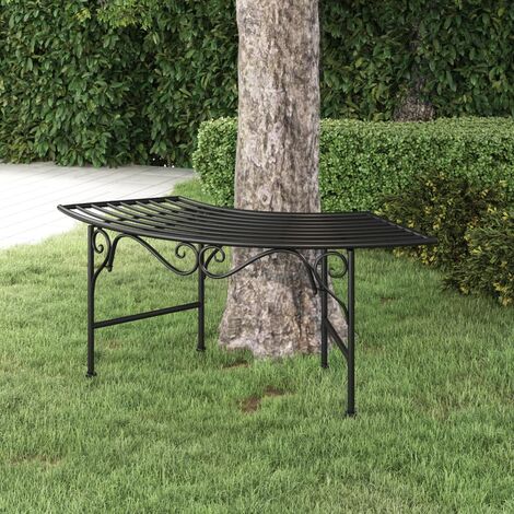 Tree Bench 113 cm Black Steel vidaXL