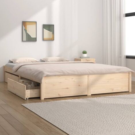 3103513 Bed Frame without Mattress with Drawers 140x200 cm (814949 ...