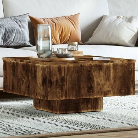Coffee Table Smoked Oak 60x60x31.5 cm Engineered Wood vidaXL