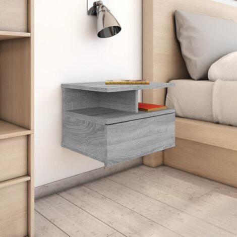 Floating Nightstand Grey Sonoma 40x31x27 cm Engineered Wood vidaXL