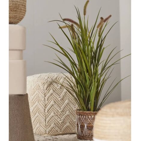 Artificial Cattails Grass 85 cm in Pot Emerald