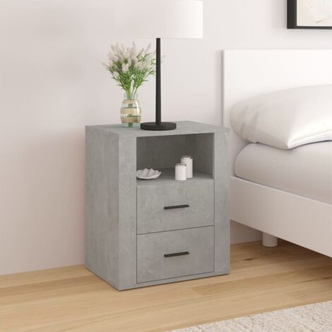 Bedside Cabinet Concrete Grey 50x36x60 cm Engineered Wood vidaXL