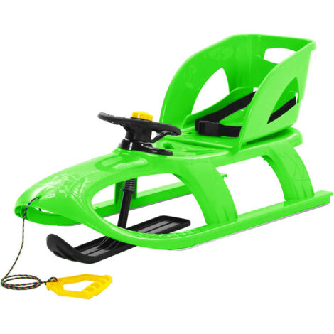 Sledge with Seat and Wheel Green 102.5x40x23cm Polypropylene vidaXL