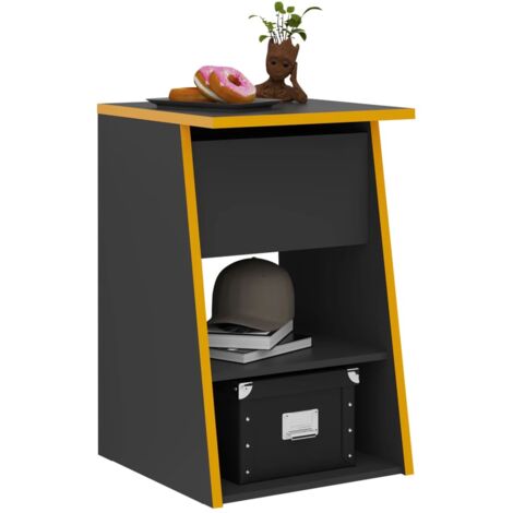 Gaming Side Table with 2 Open Compartments 49.4x50x77.7 cm Anthracite FMD