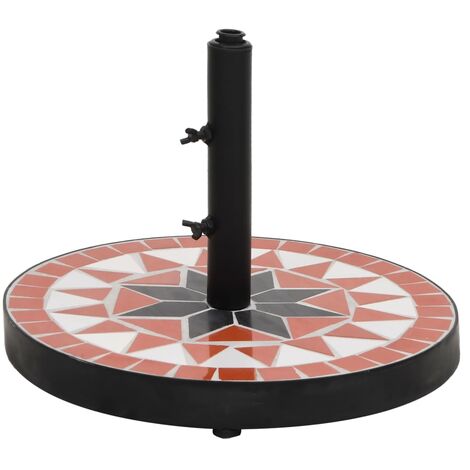 Parasol Base Terracotta and White Round 12 kg vidaXL