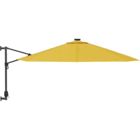 Wall-mounted Parasol Yellow 290 cm vidaXL