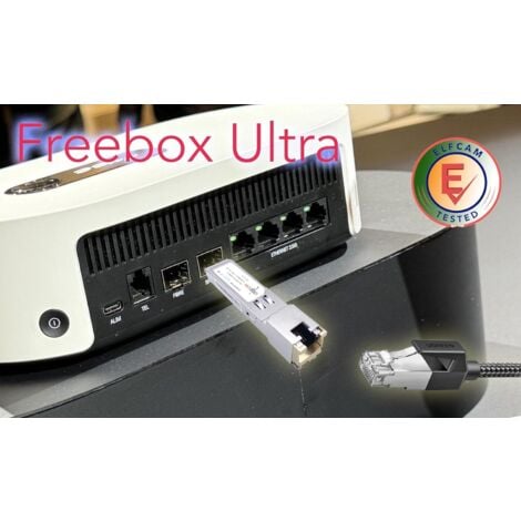 Elfcam® - 10Gb SFP+ en RJ45 pour Freebox Ultra, 10Go SFP+ Module 10Gbase-T-30m avec 5 Mètres ...