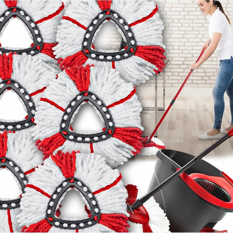 6 X VILEDA EASY WRING CLEAN TURBO ROTARY MOP INSERT ULTRA SAUGFÄHIG