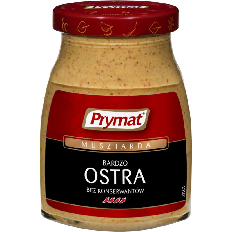 Prymat Sehr Scharfer Senf 180g - Scharfer Senf für Fleisch und Wurst