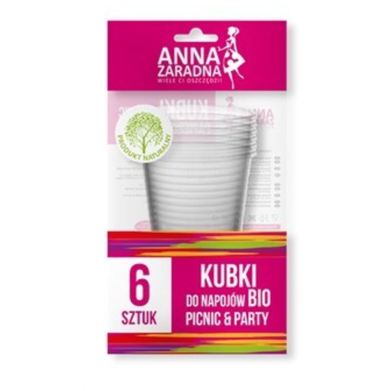 Anna Zaradna Organic Cups, 6 Stk. – ökologische Becher für Getränke aus ...