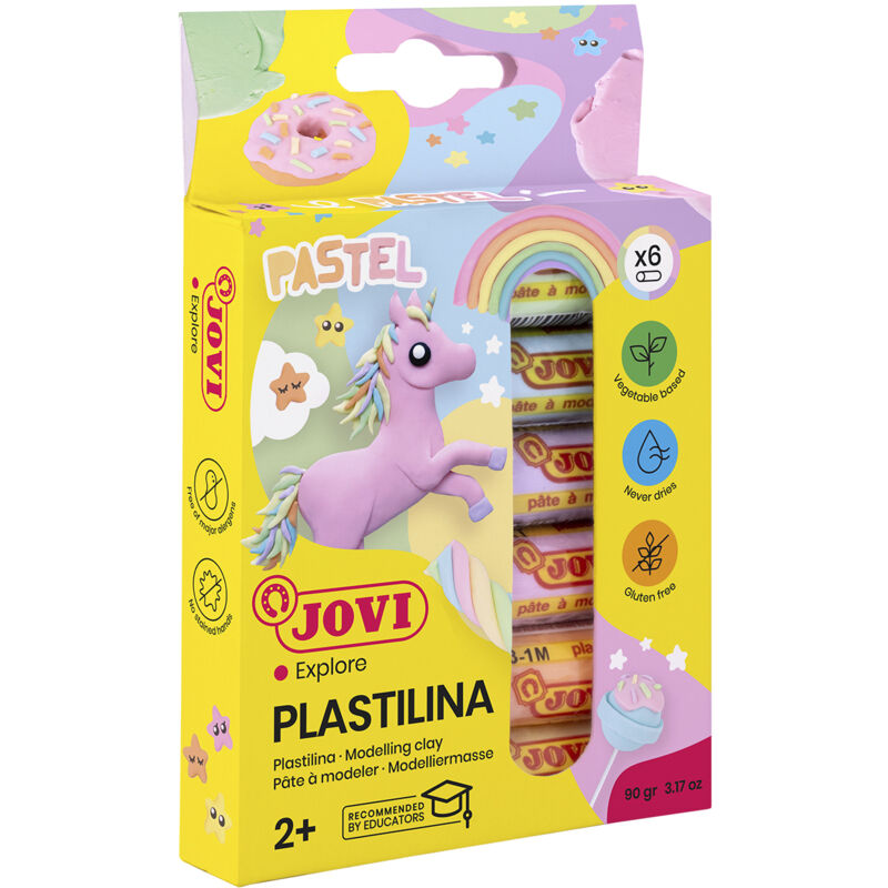 JOVI Pastell Plastilin 6x15g - Kreativspaß für Kinder
