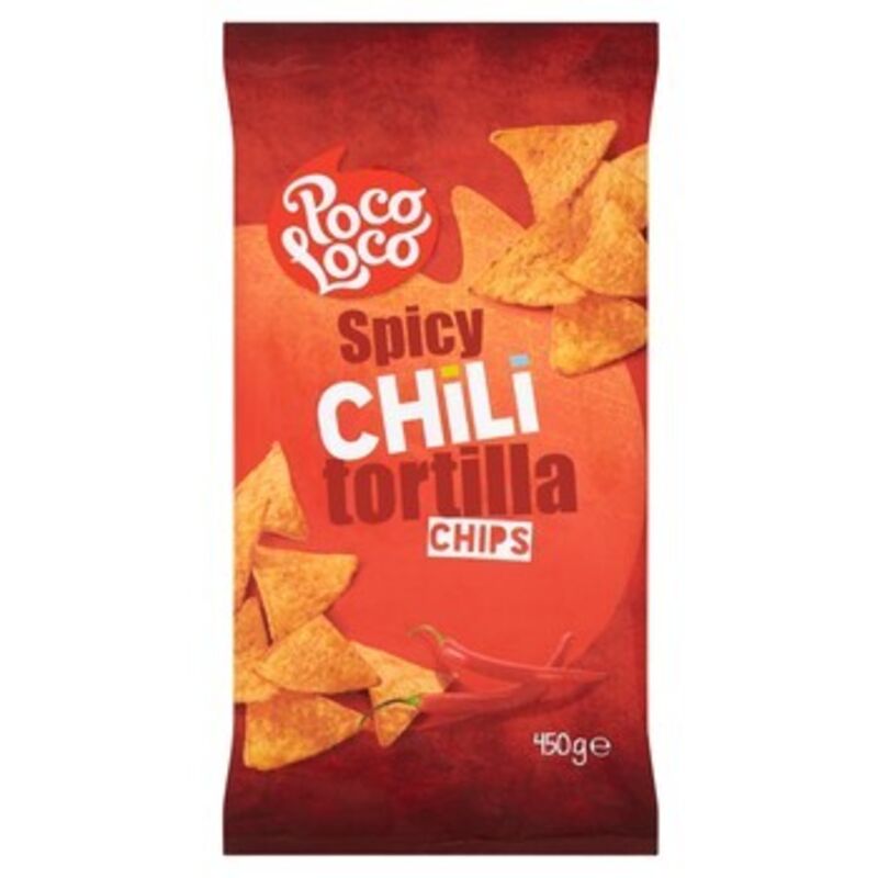 POCO LOCO Tortilla Chips Chilli – würzige Nachos 450g